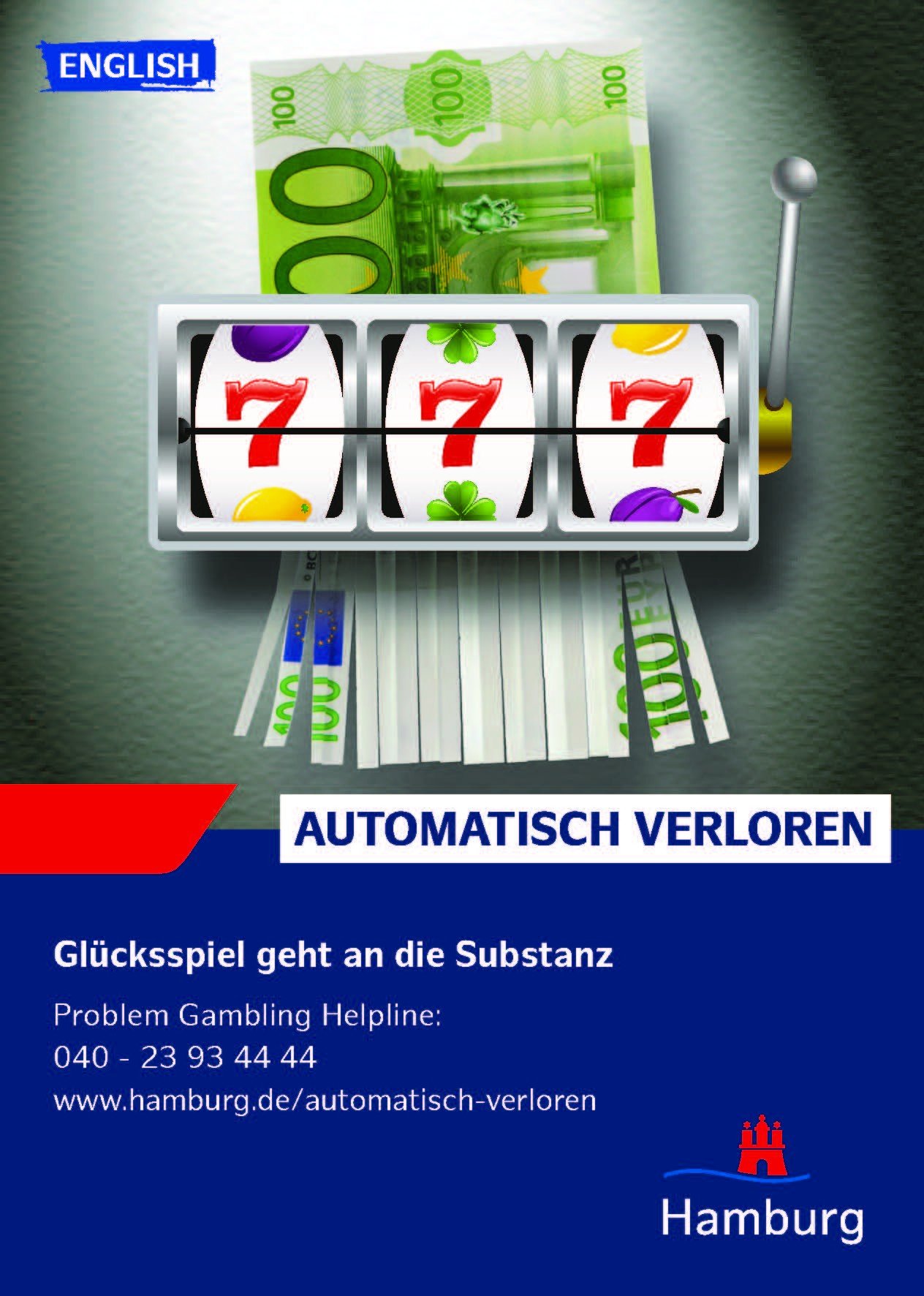 Automatisch verloren! Glücksspiel geht an die Substanz englisch – Sucht ...